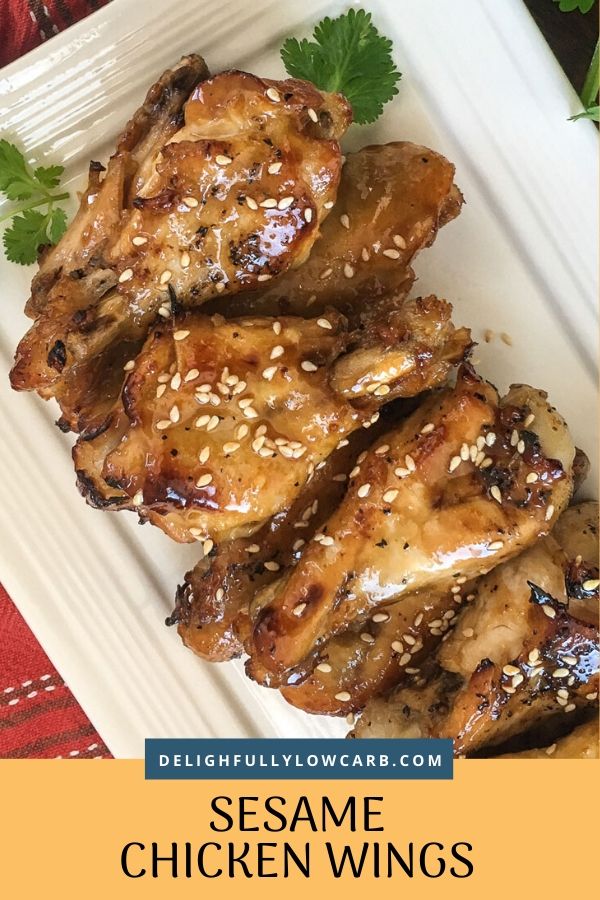 Honey Sesame Baked Chicken Wings - Delightfully Low Carb