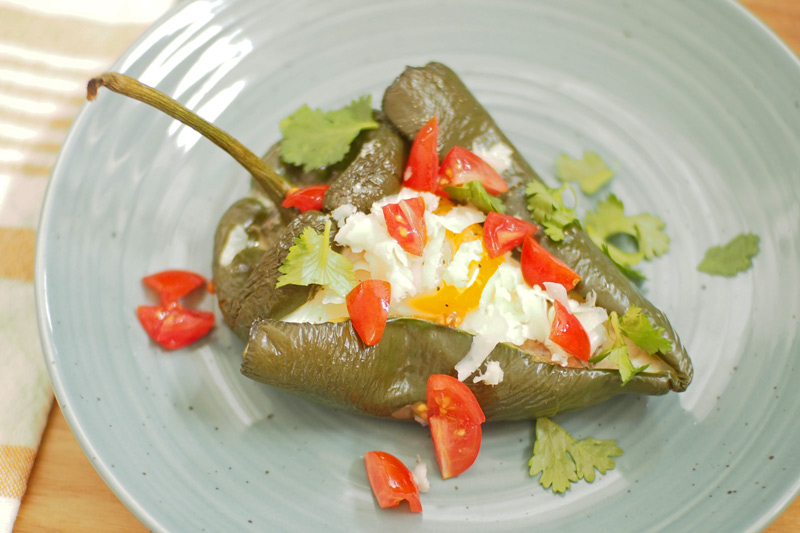 Stuffed Breakfast Peppers - Delightfully Low Carb