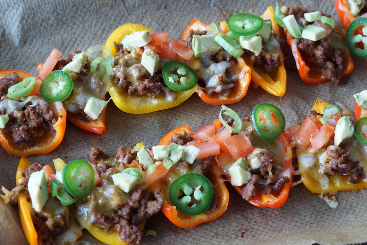 Mini Pepper Nachos Appetizer - Delightfully Low Carb