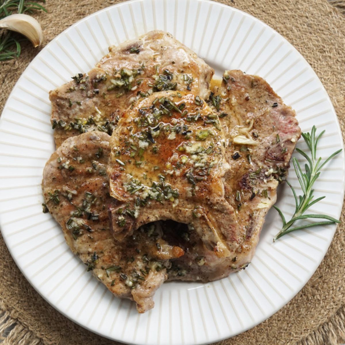 Easy Garlic Rosemary Pork Chops - Delightfully Low Carb