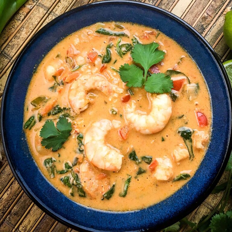 Thai Coconut Curry Shrimp (Low Carb) - Delightfully Low Carb