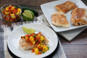 Healthy Baked Cod with Mango Salsa - Delightfully Low Carb