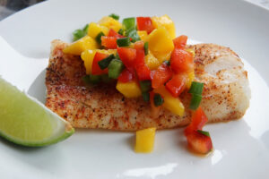 Healthy Baked Cod with Mango Salsa - Delightfully Low Carb