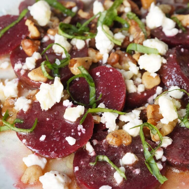Roasted Beet Salad with Feta & Walnuts - Delightfully Low Carb